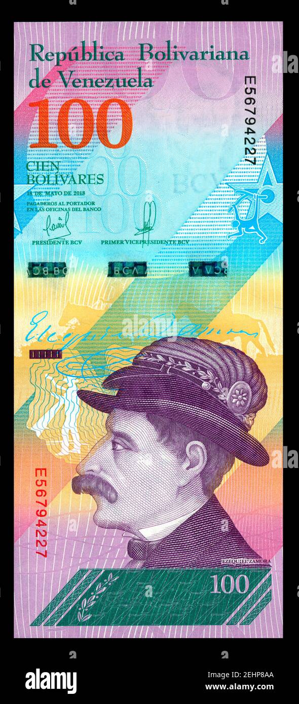 100 bolivar note hi-res stock photography and images - Alamy