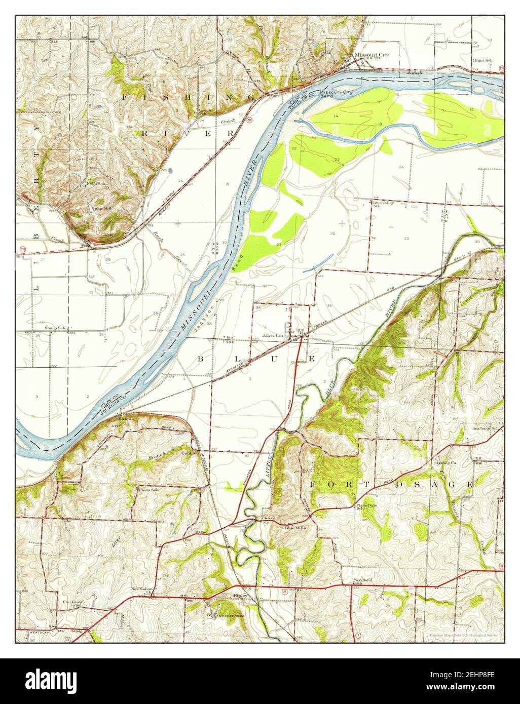 Missouri City, Missouri, map 1945, 1:24000, United States of America by ...