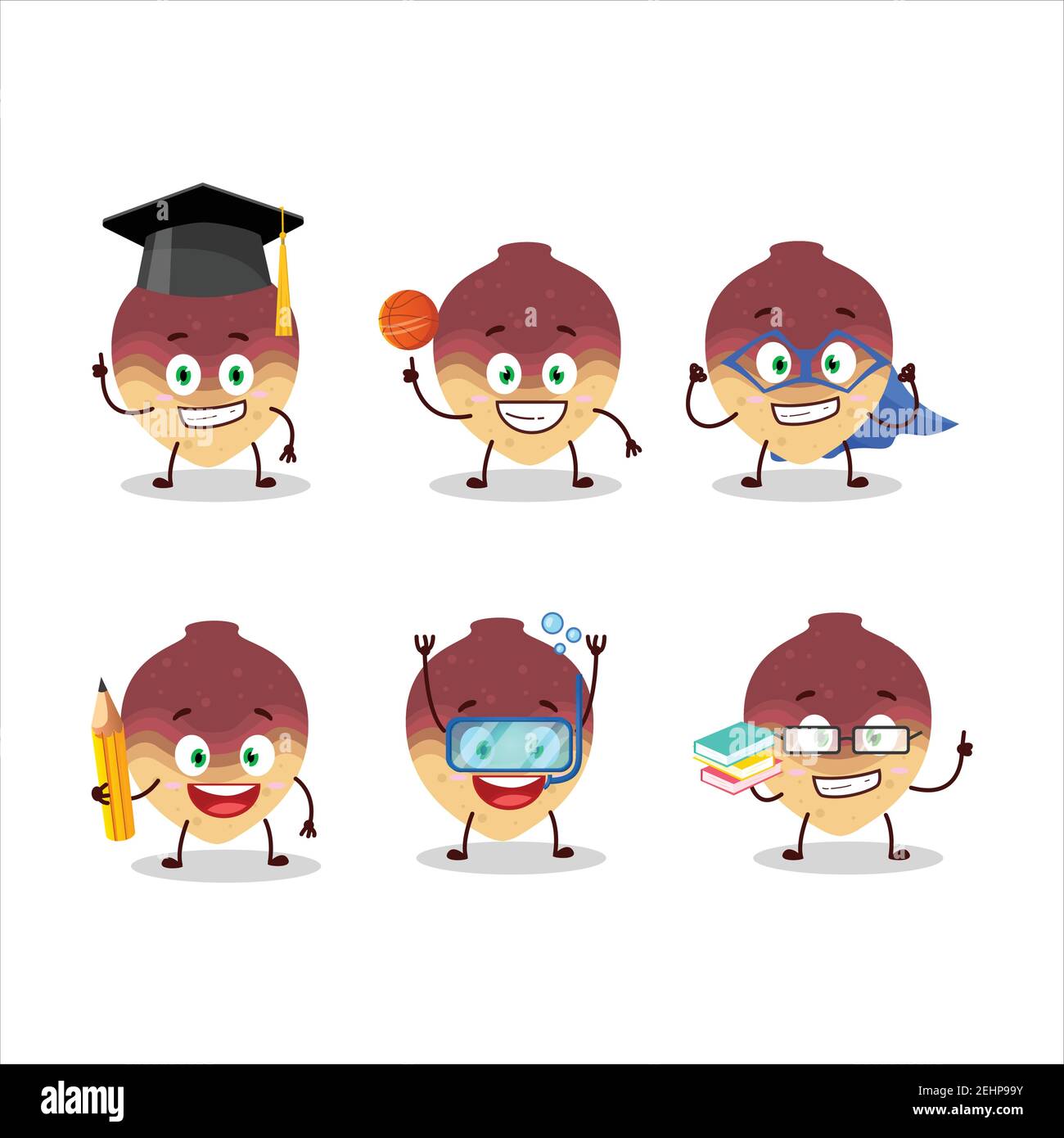 School student of swede cartoon character with various expressions ...