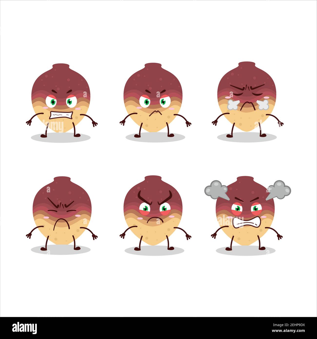 Swede cartoon character with various angry expressions. Vector ...