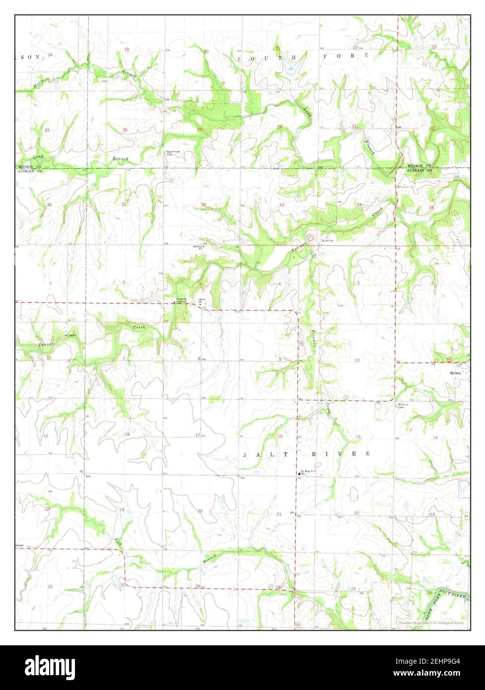 Molino, Missouri, map 1972, 1:24000, United States of America by ...