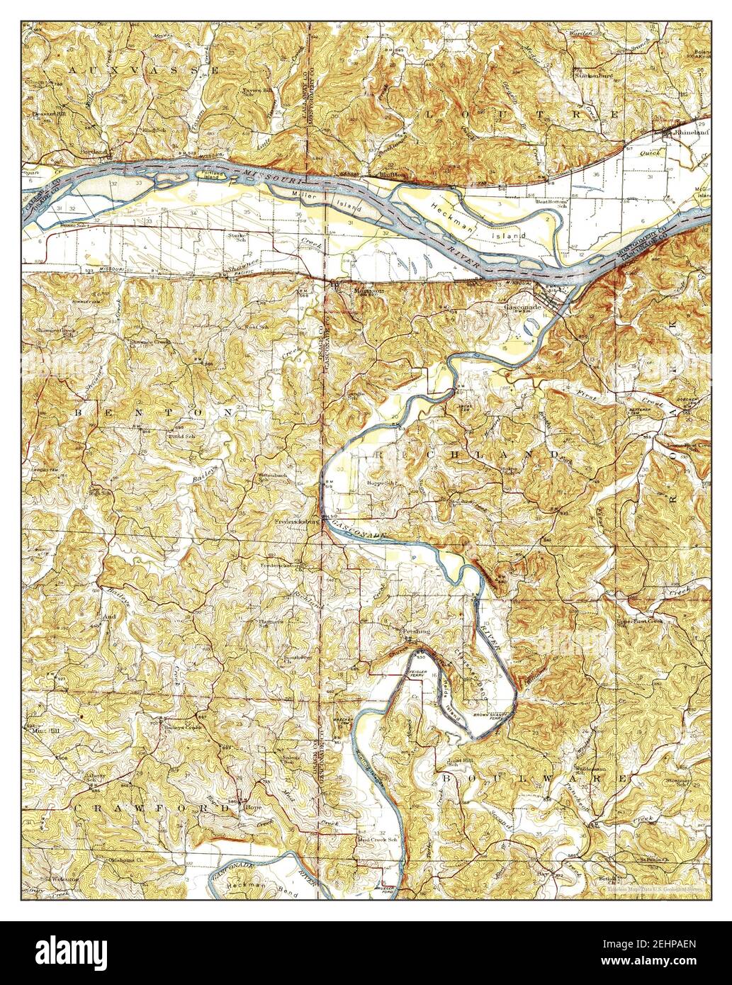 Morrison, Missouri, map 1945, 1:62500, United States of America by ...