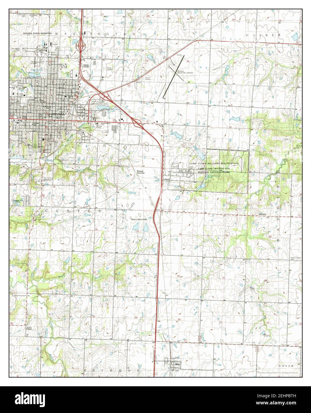 Nevada, Missouri, map 1991, 1:24000, United States of America by ...