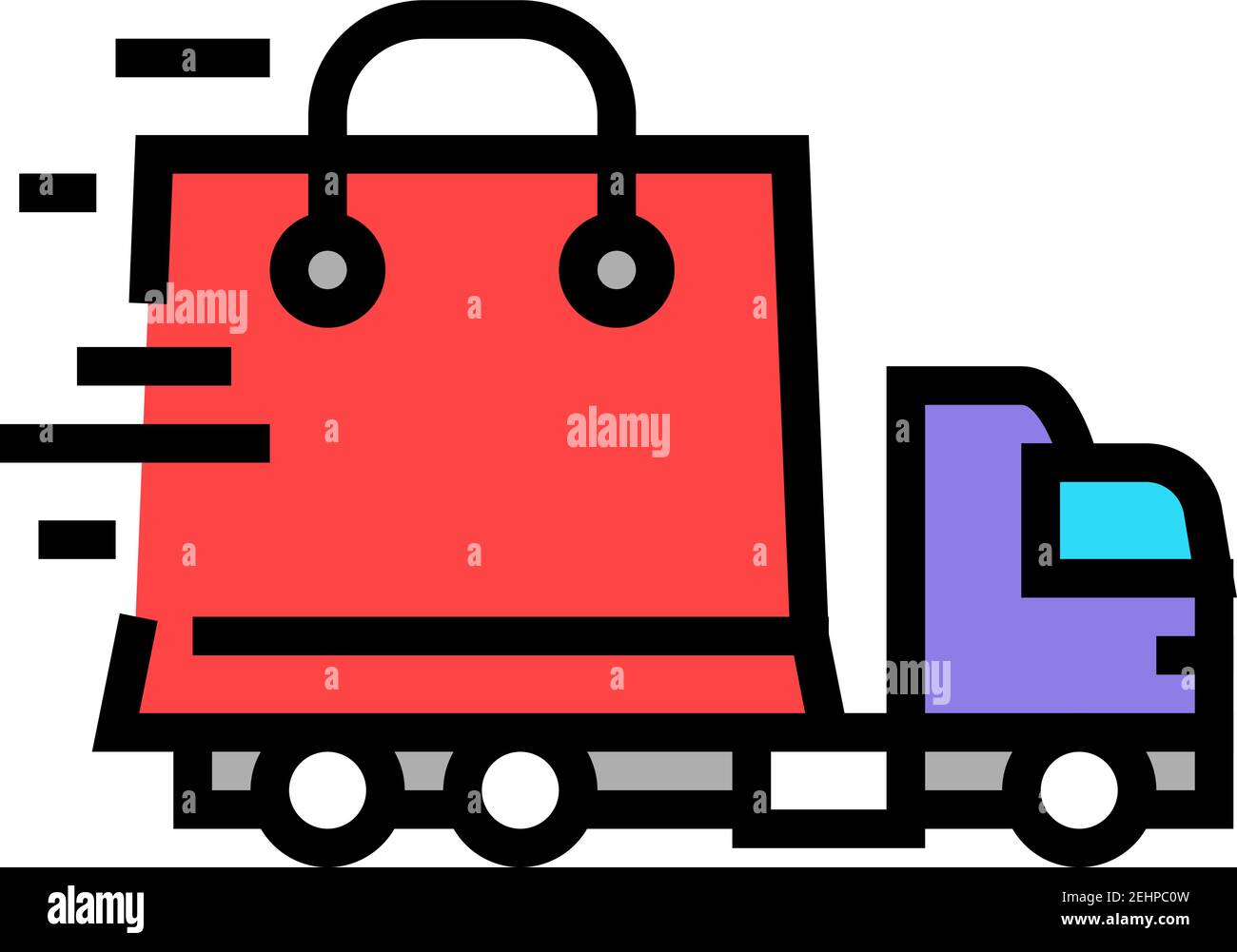 order free shipping color icon vector illustration Stock Vector Image ...