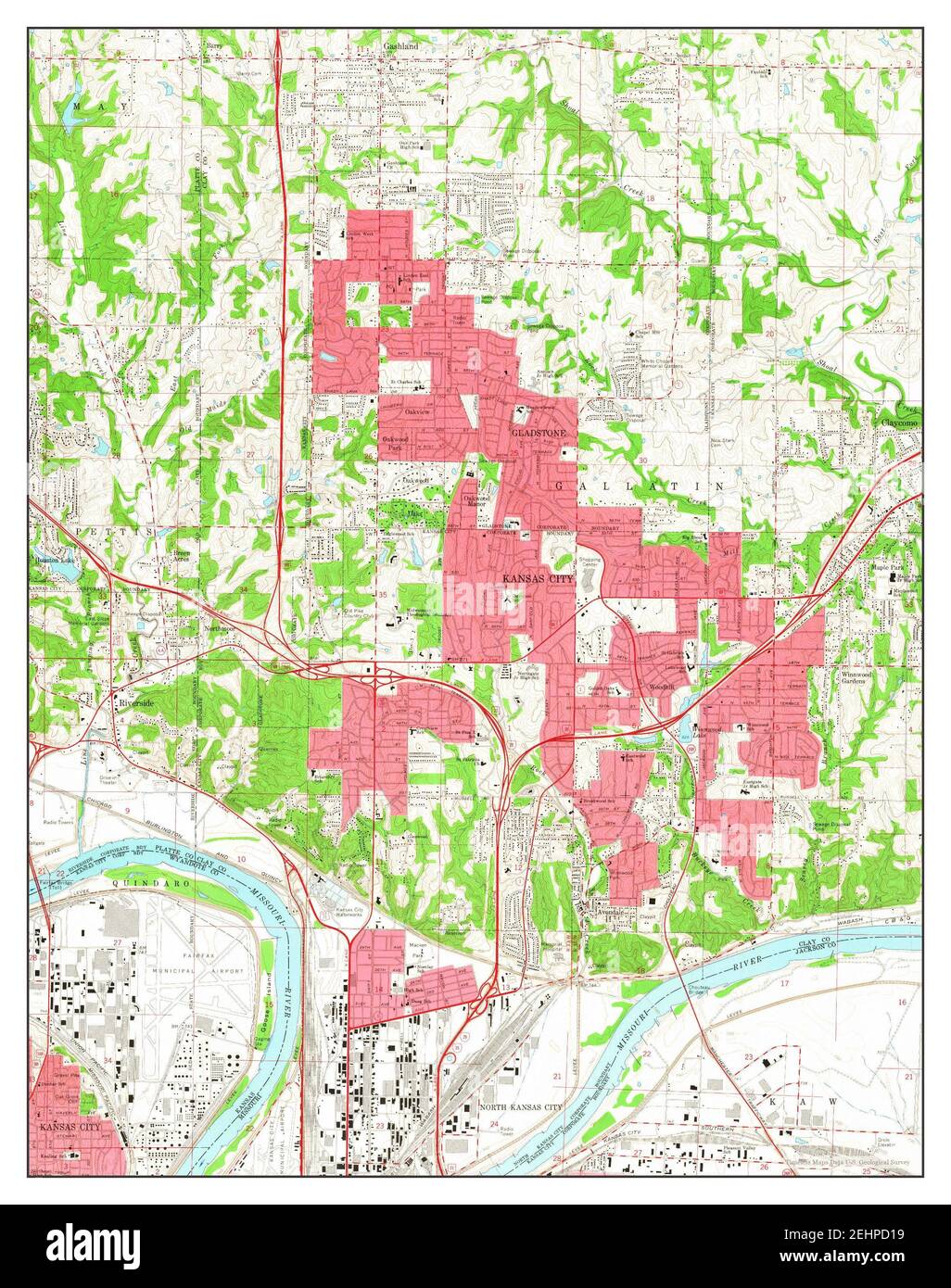 North Kansas City, Missouri, map 1964, 1:24000, United States of ...