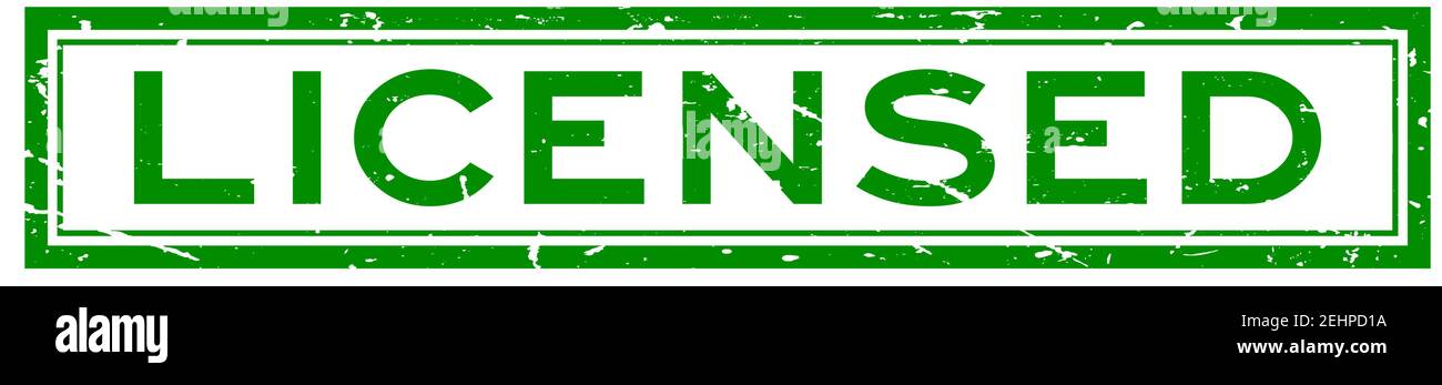 Grunge green licensed word square rubber seal stamp on white background Stock Vector Image & Art ...
