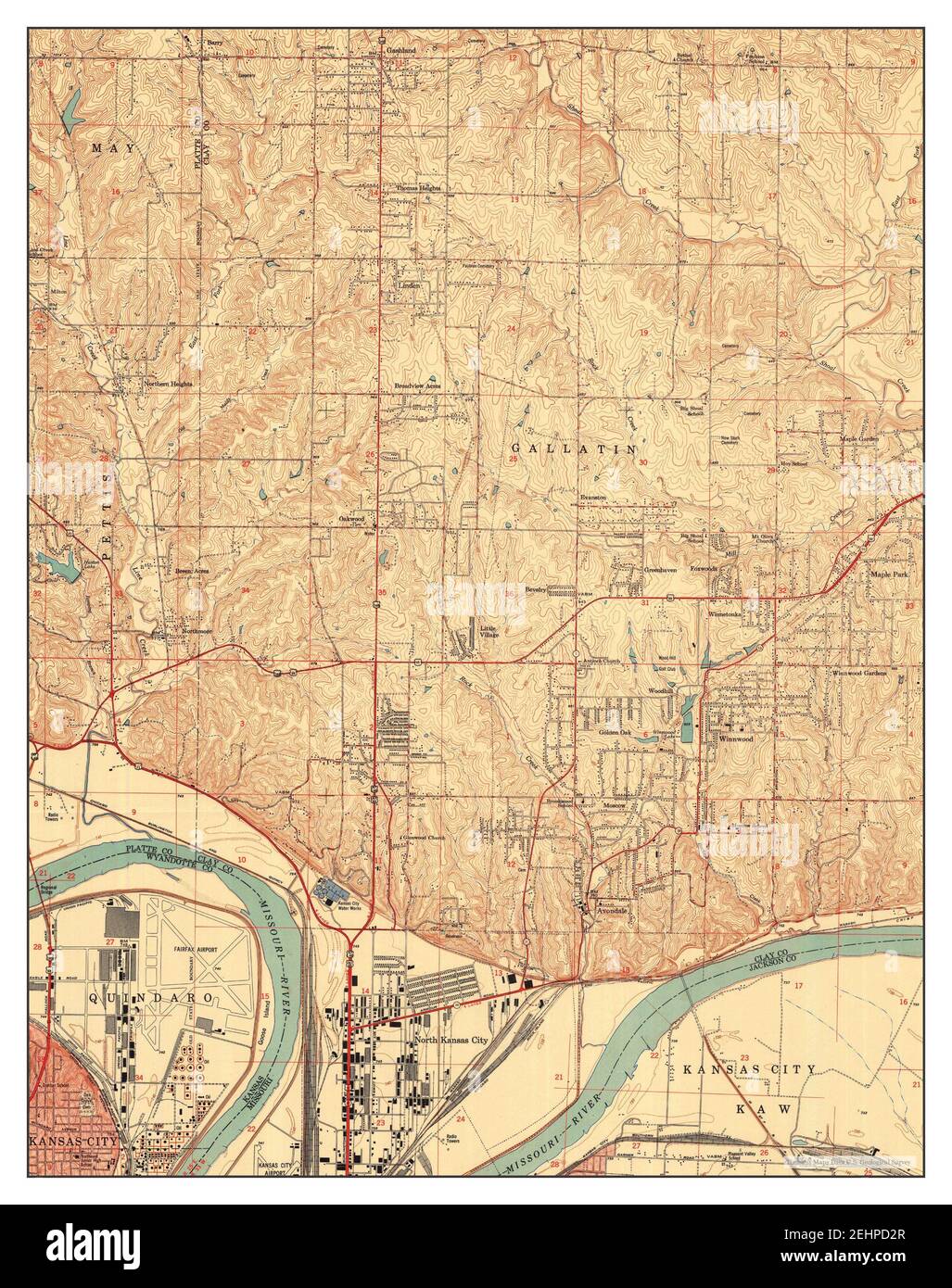 North Kansas City, Missouri, map 1951, 1:24000, United States of ...
