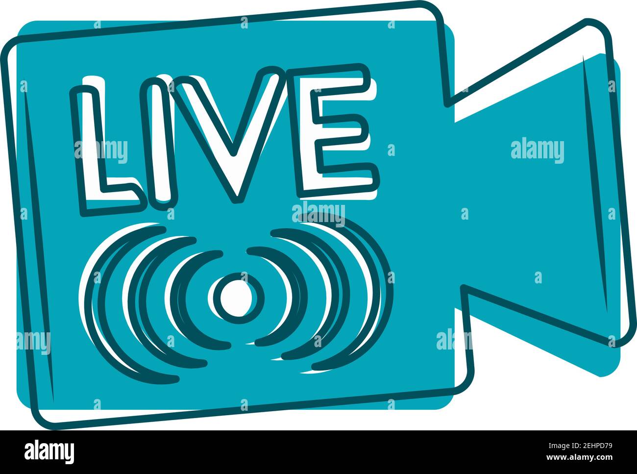 live stream camera entertainment vector illustration blue design Stock ...