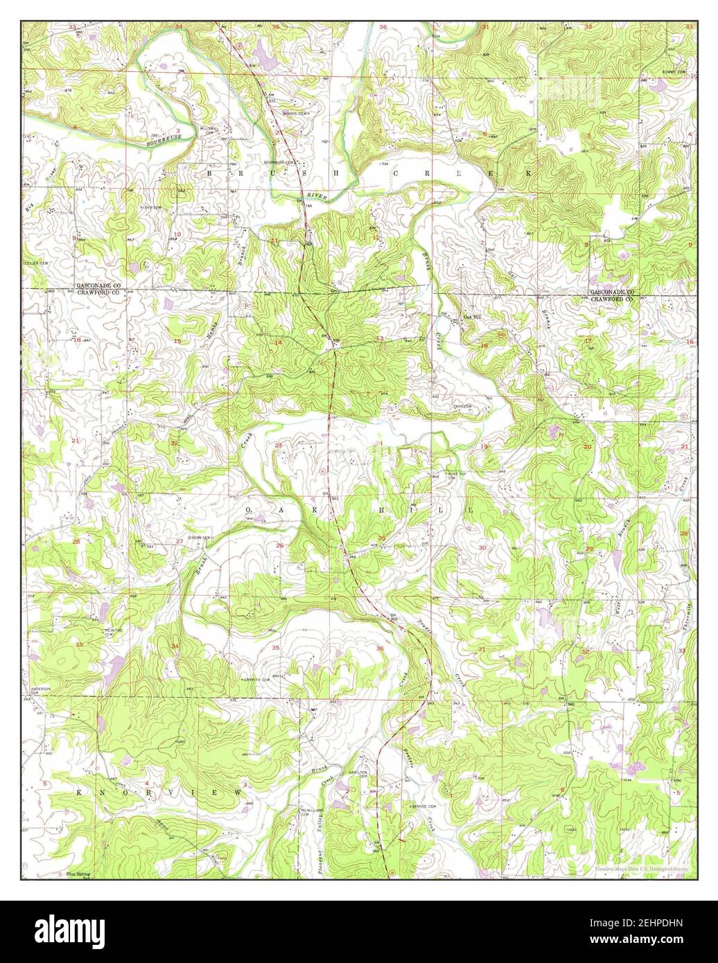 Map of oak hill hi-res stock photography and images - Alamy