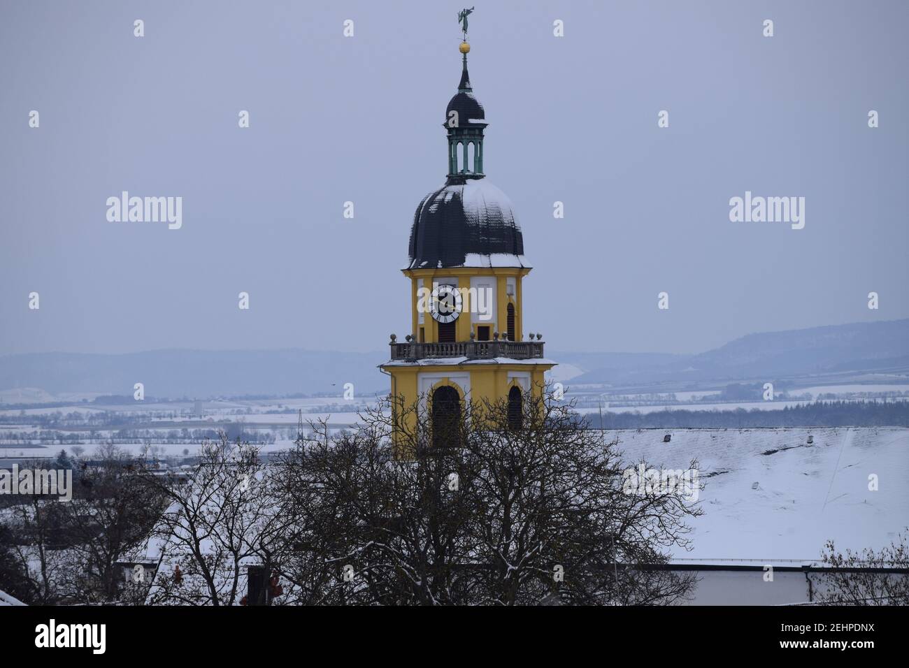 a Church tower with a surrounding Balustrade Stock Photo - Alamy