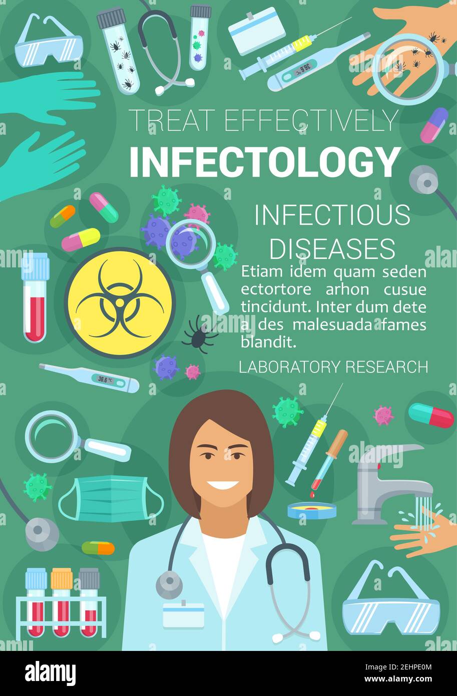 Infectology clinic poster for Infection viruses diagnostic and ...