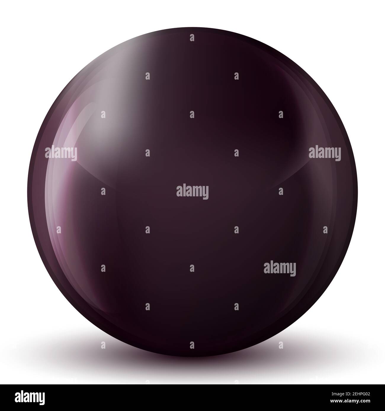 Glass purple ball or precious pearl. Glossy realistic ball, 3D abstract ...