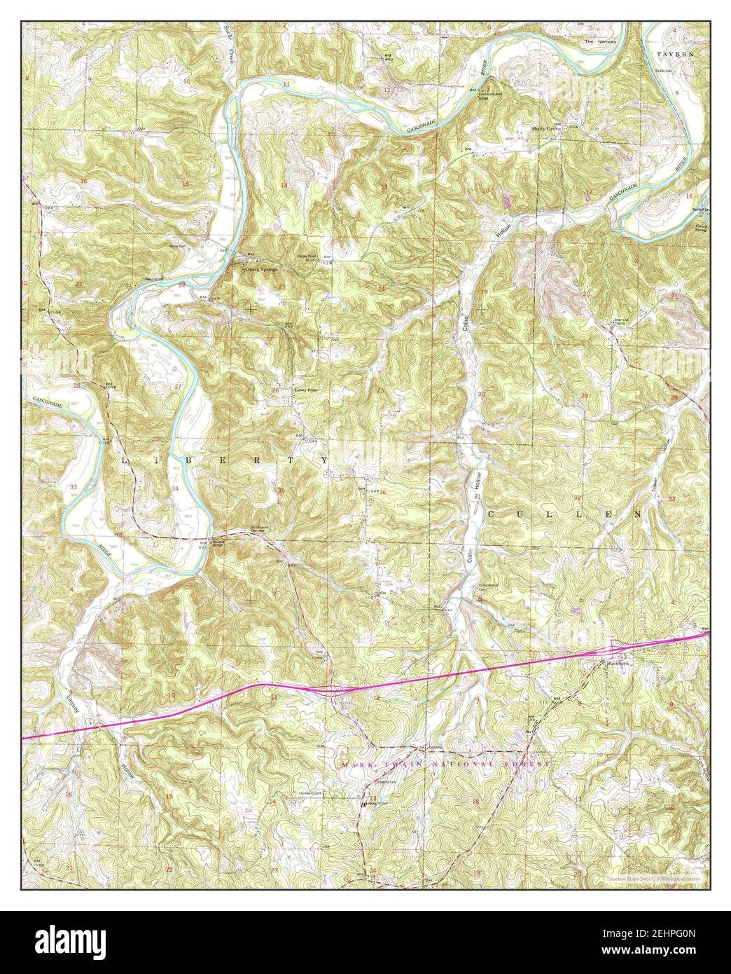 Ozark Springs, Missouri, map 1954, 1:24000, United States of America by ...