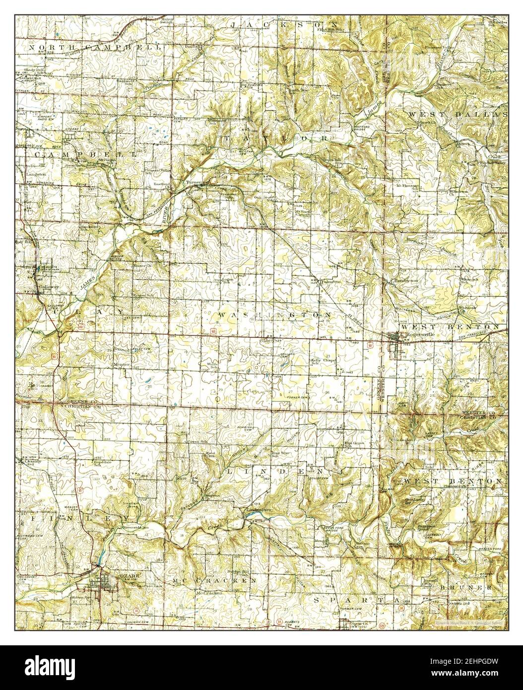 Map of ozark hi-res stock photography and images - Alamy