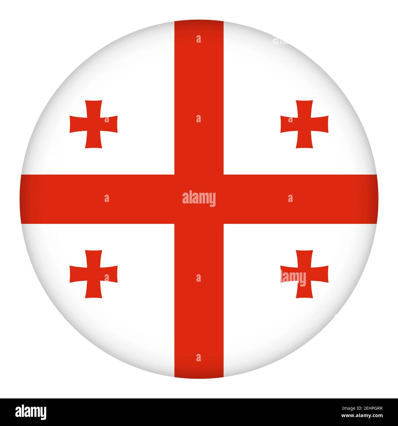 Flag of Georgia round icon, badge or button. Georgian national symbol ...