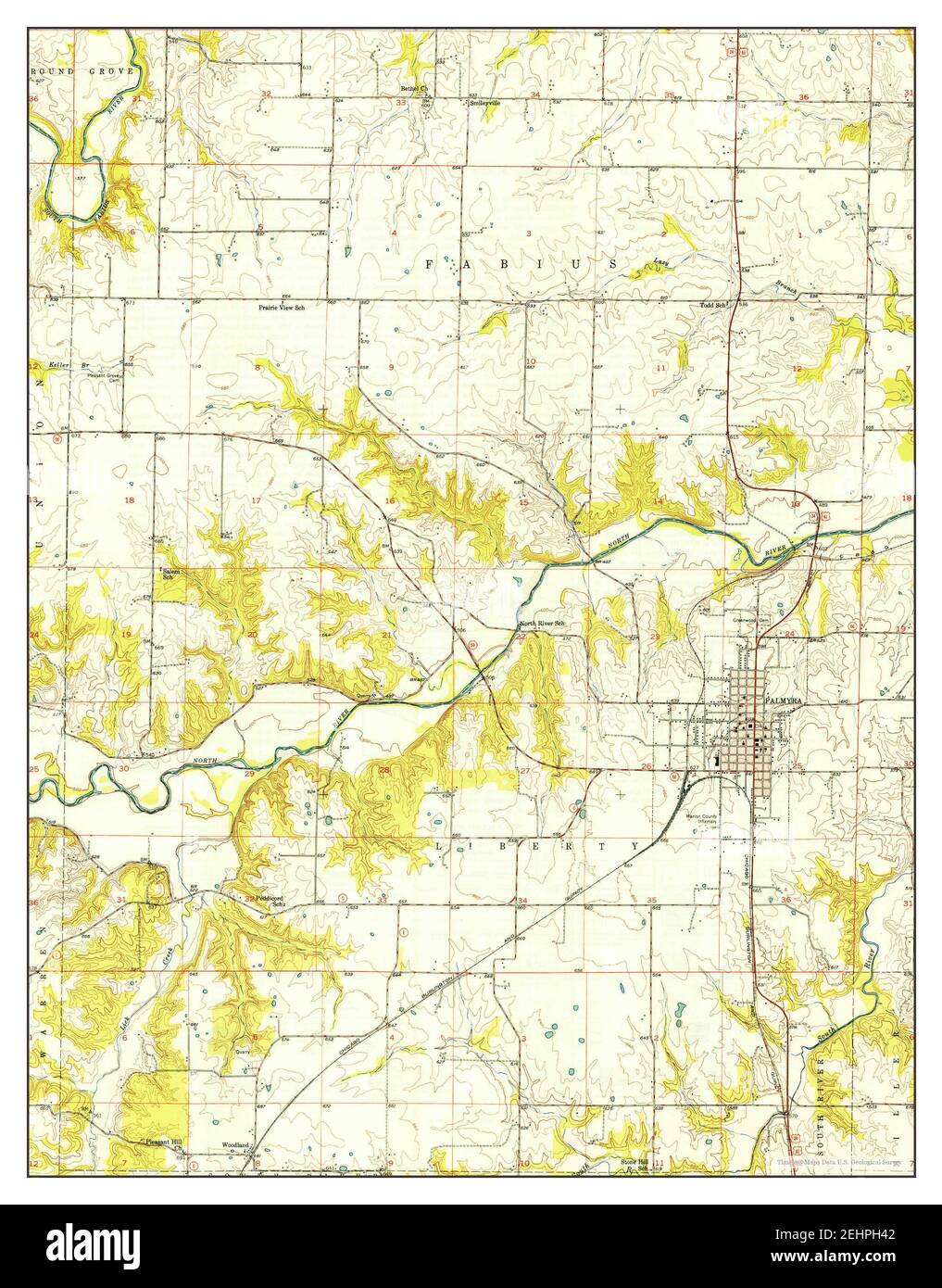 Palmyra, Missouri, map 1950, 1:24000, United States of America by ...