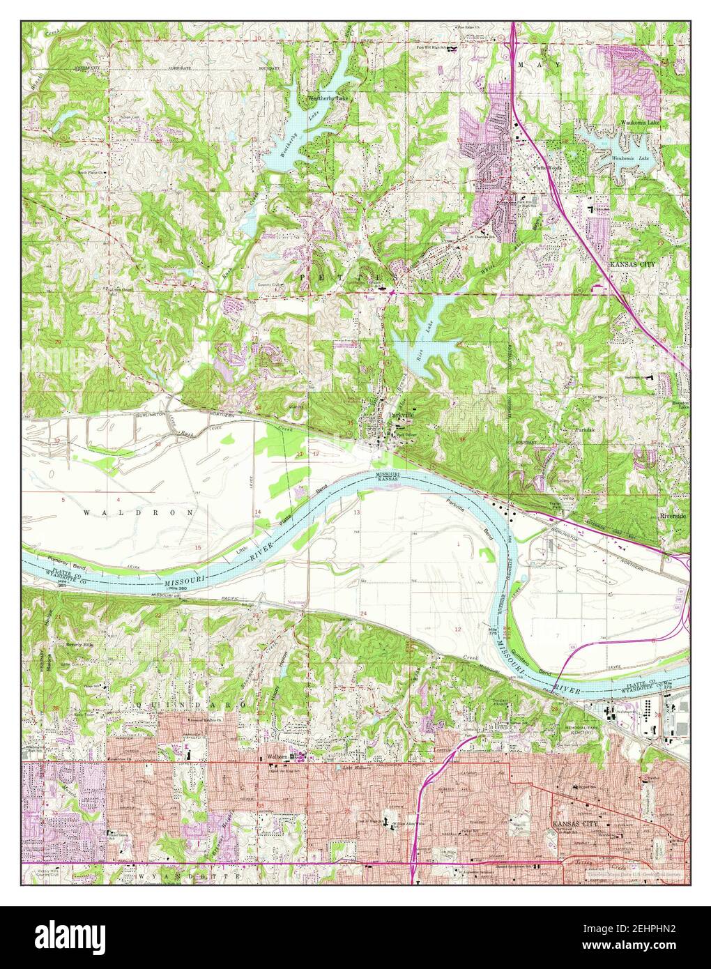 Parkville, Missouri, map 1964, 1:24000, United States of America by ...