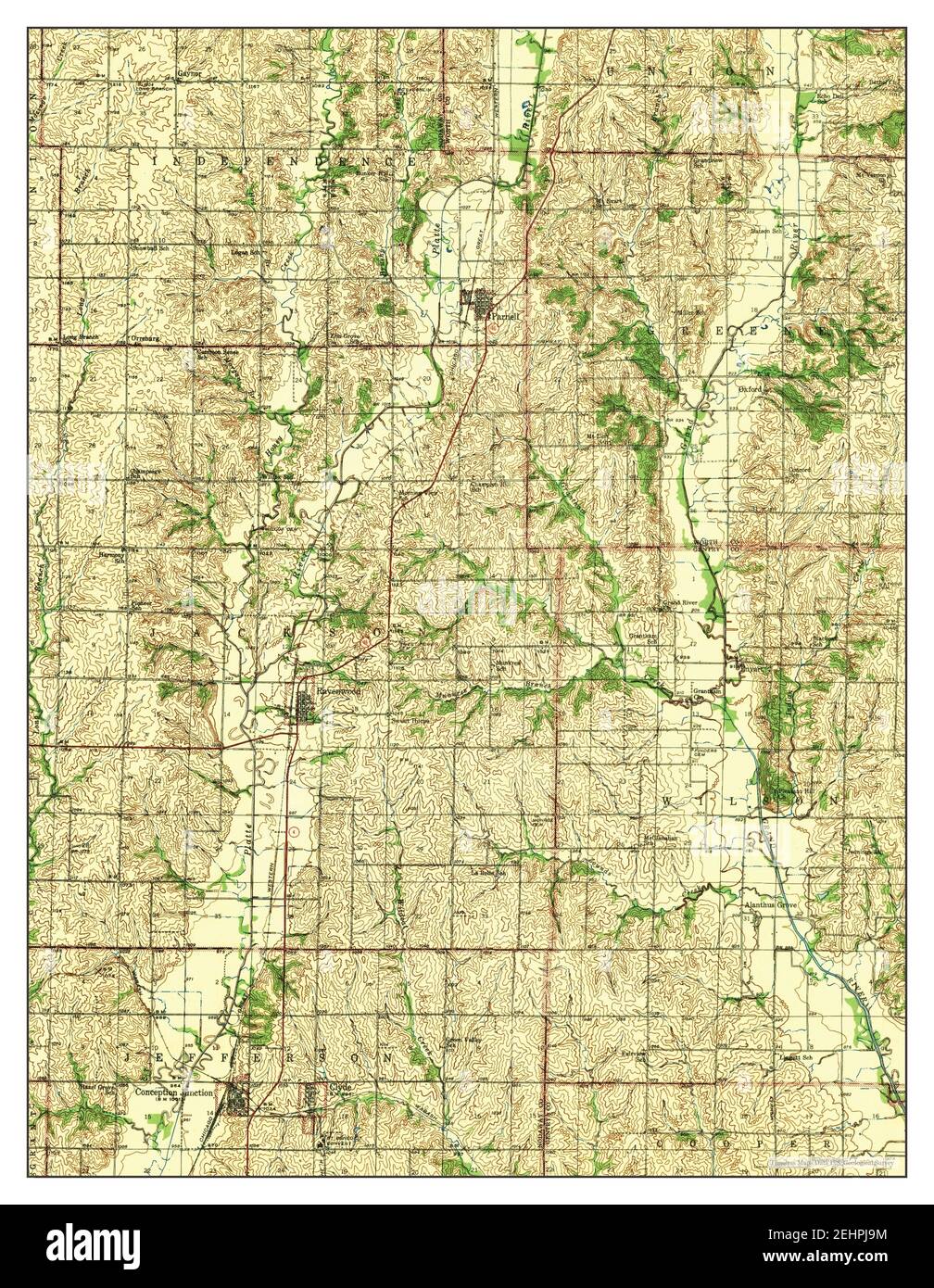 Parnell, Missouri, map 1943, 1:62500, United States of America by ...