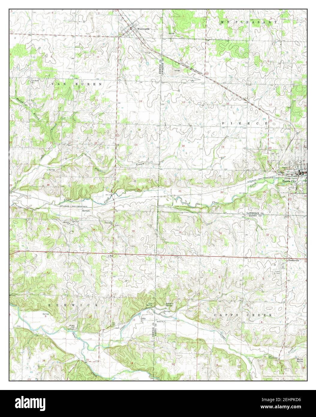 Map of pierce city missouri Cut Out Stock Images & Pictures - Alamy