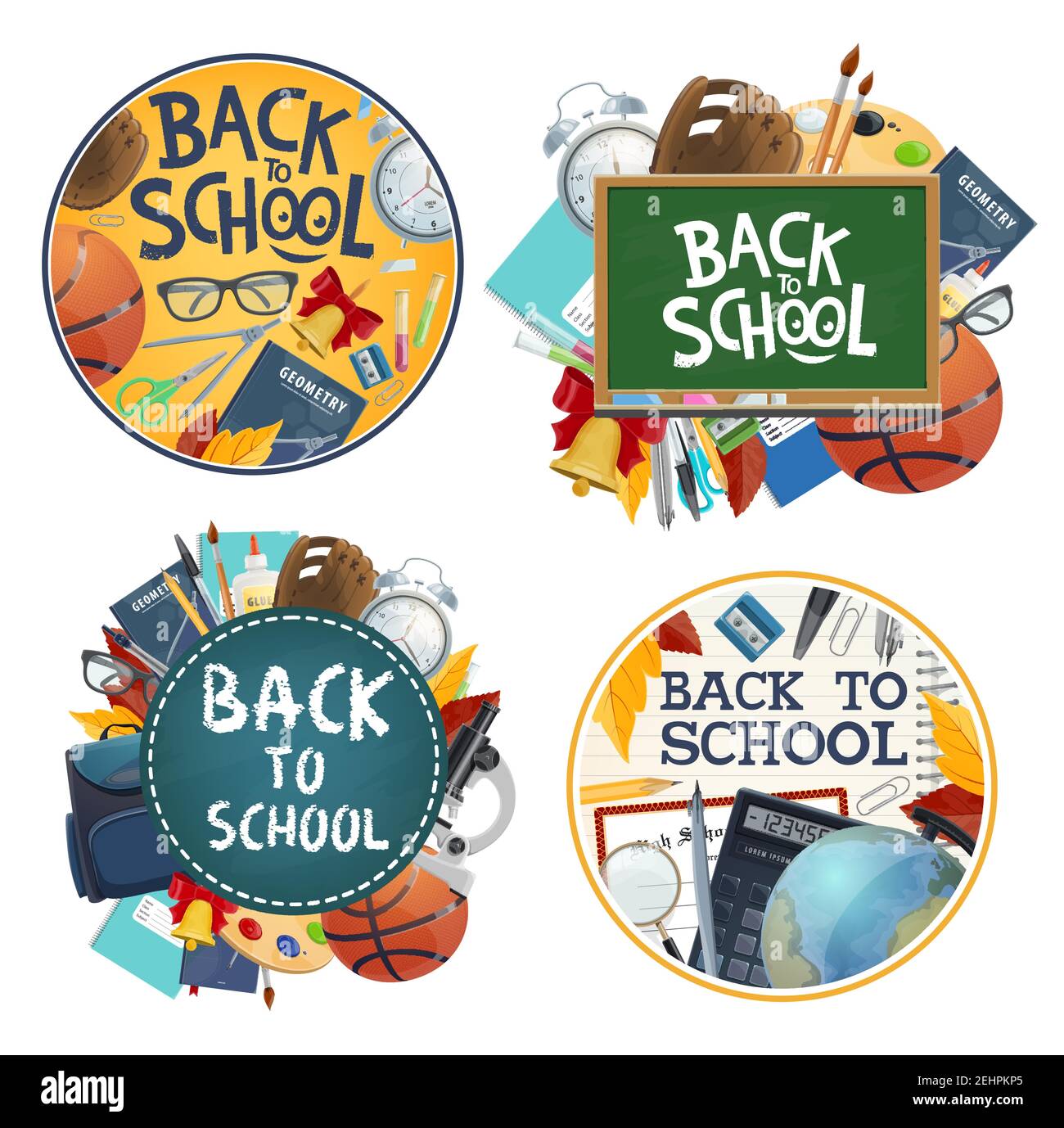 Back to School posters for autumn education season. Vector college or ...