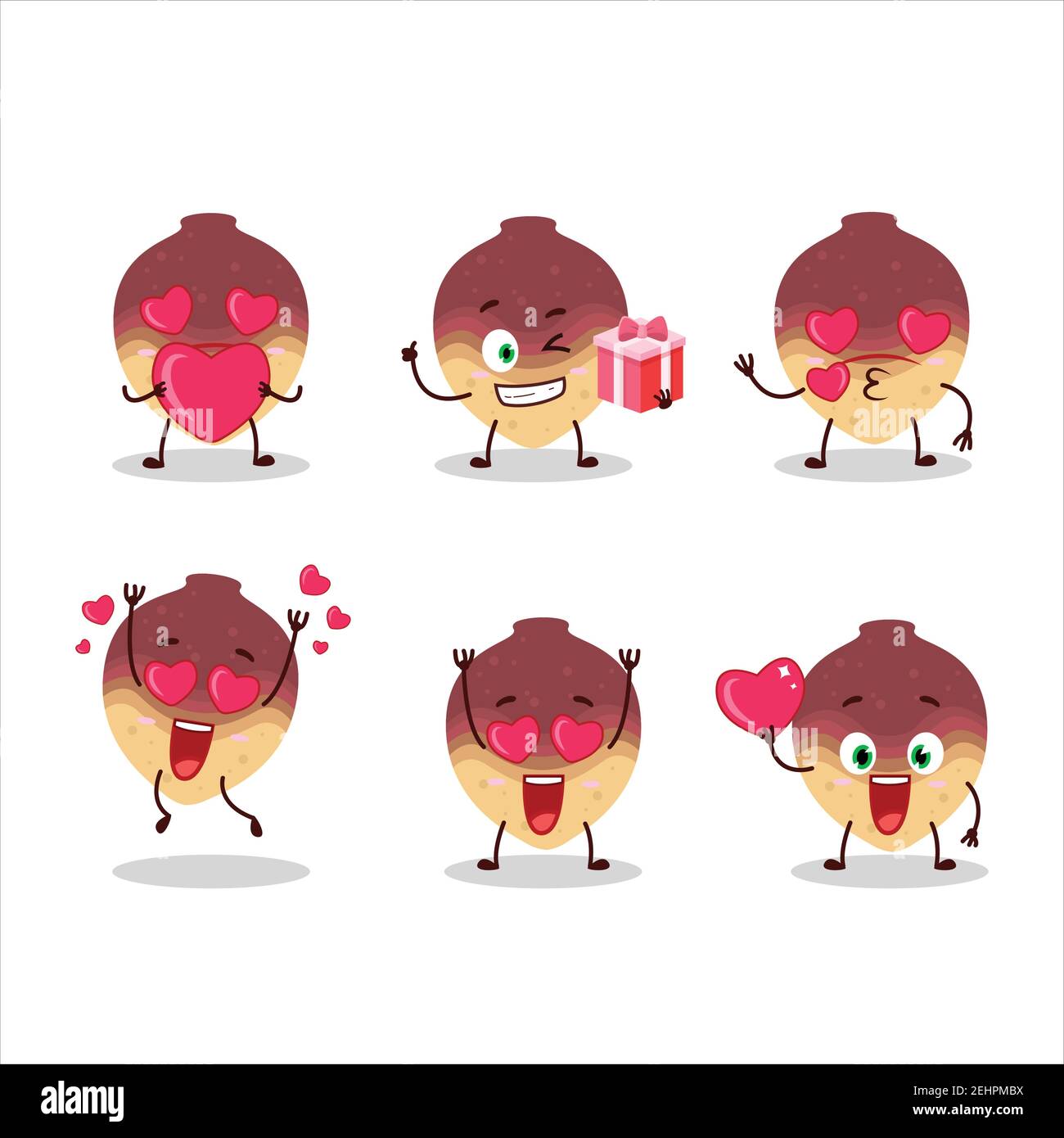 Swede cartoon character with love cute emoticon. Vector illustration ...