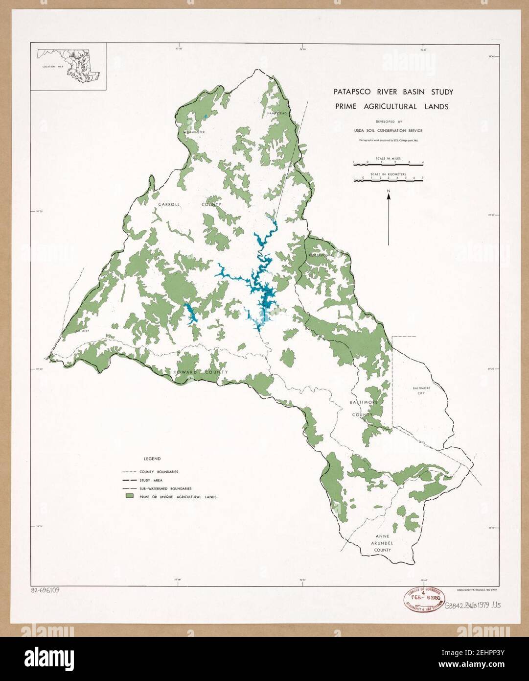 Patapsco River Basin study, prime agricultural lands Stock Photo - Alamy