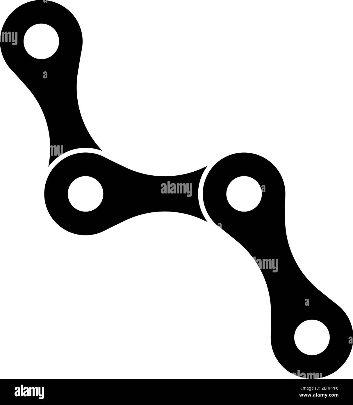 Bike Chain Icon. Black Glyph Design. Vector Illustration Stock Vector ...