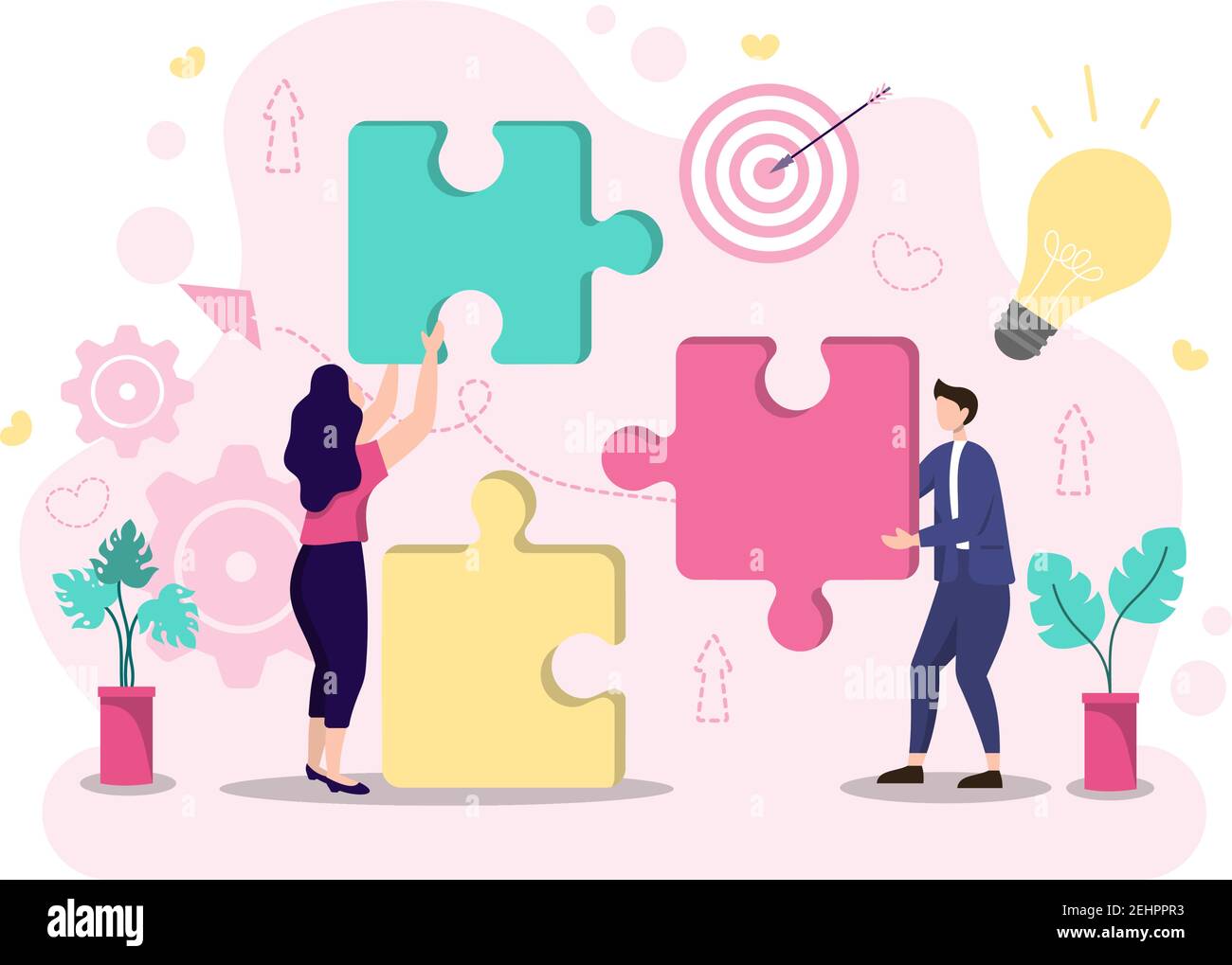 Startup Flat Illustration of business Development process, Innovation product, and creative idea ...