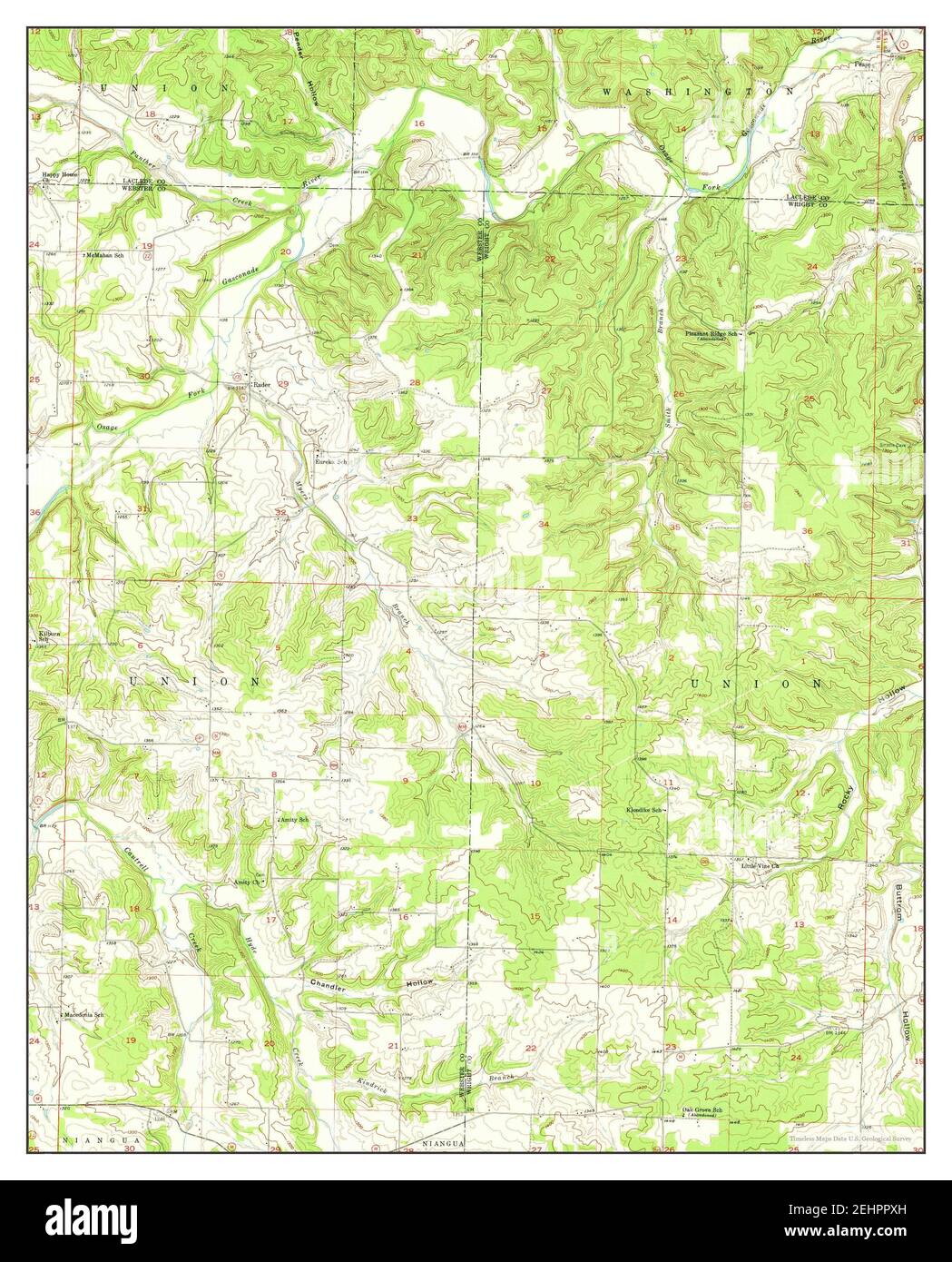 Rader, Missouri, map 1956, 1:24000, United States of America by ...