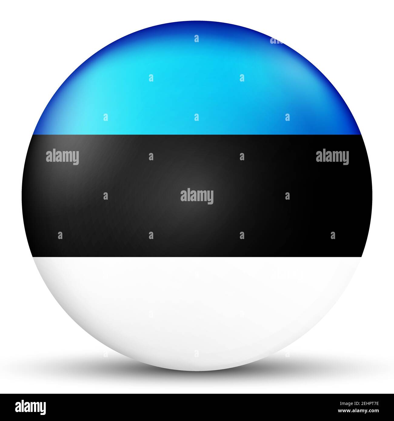 Glass light ball with flag of Estonia. Round sphere, template icon ...