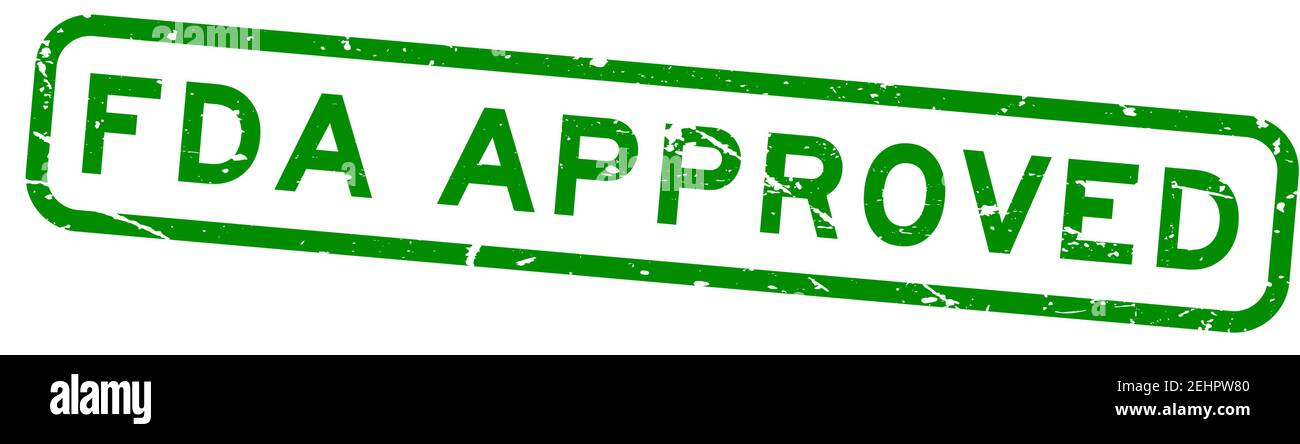 Grunge green FDA approved word square rubber seal business stamp on ...