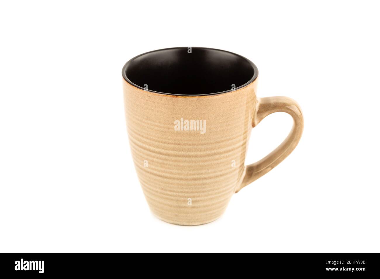 Beige ceramic cup isolated on white background Stock Photo - Alamy