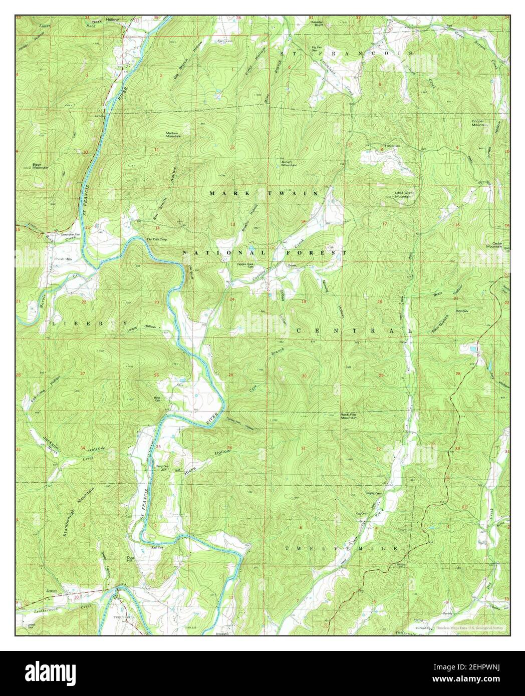 Rock Pile Mountain, Missouri, map 1980, 1:24000, United States of ...