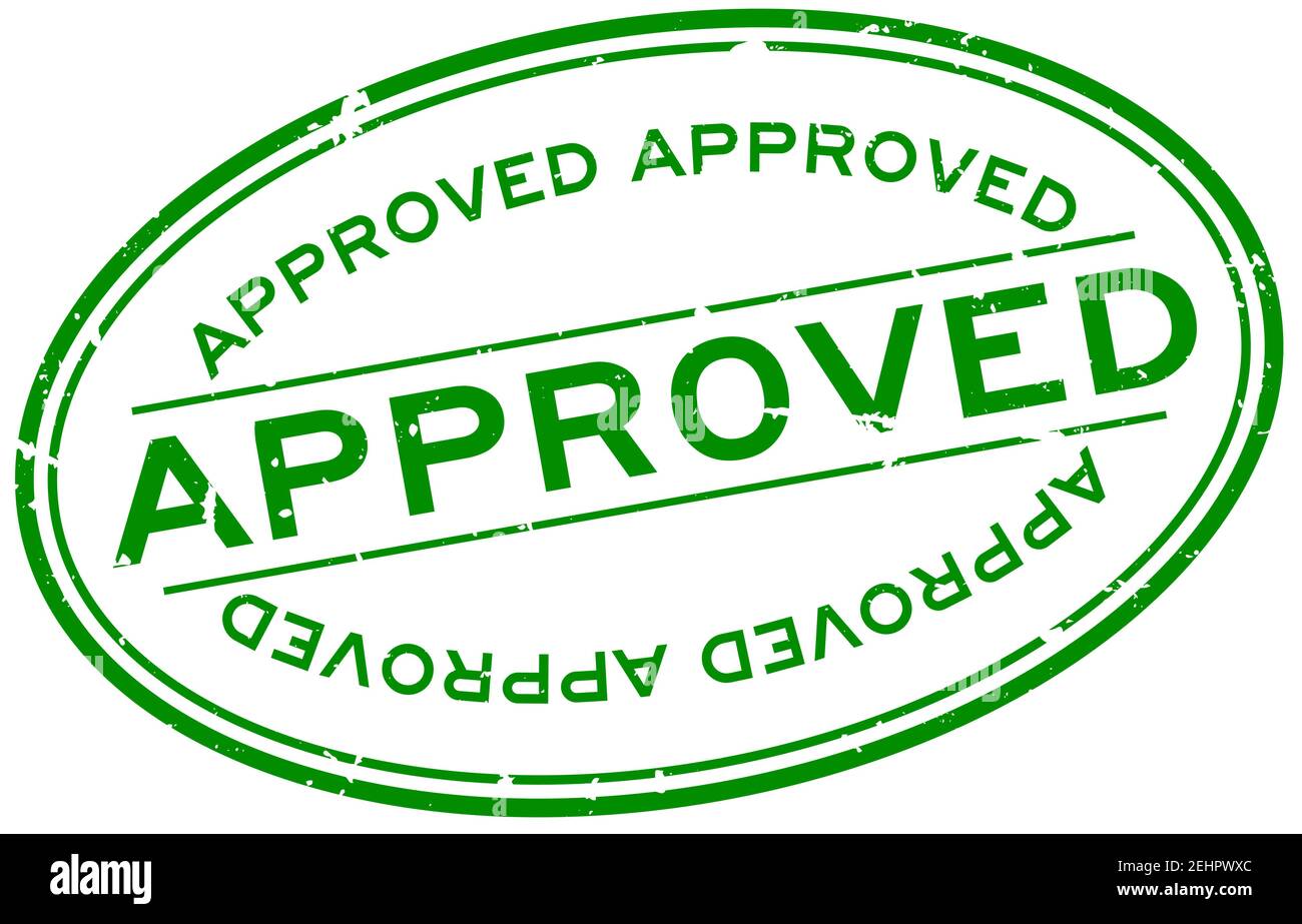 Grunge green approved word oval rubber seal stamp on white background Stock Vector Image & Art ...