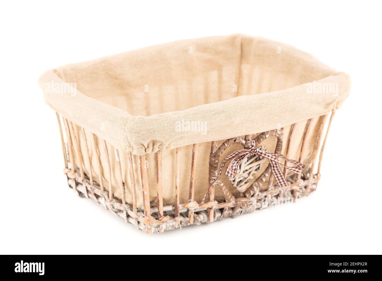 Wooden container with burlap cover isolated on white background Stock ...