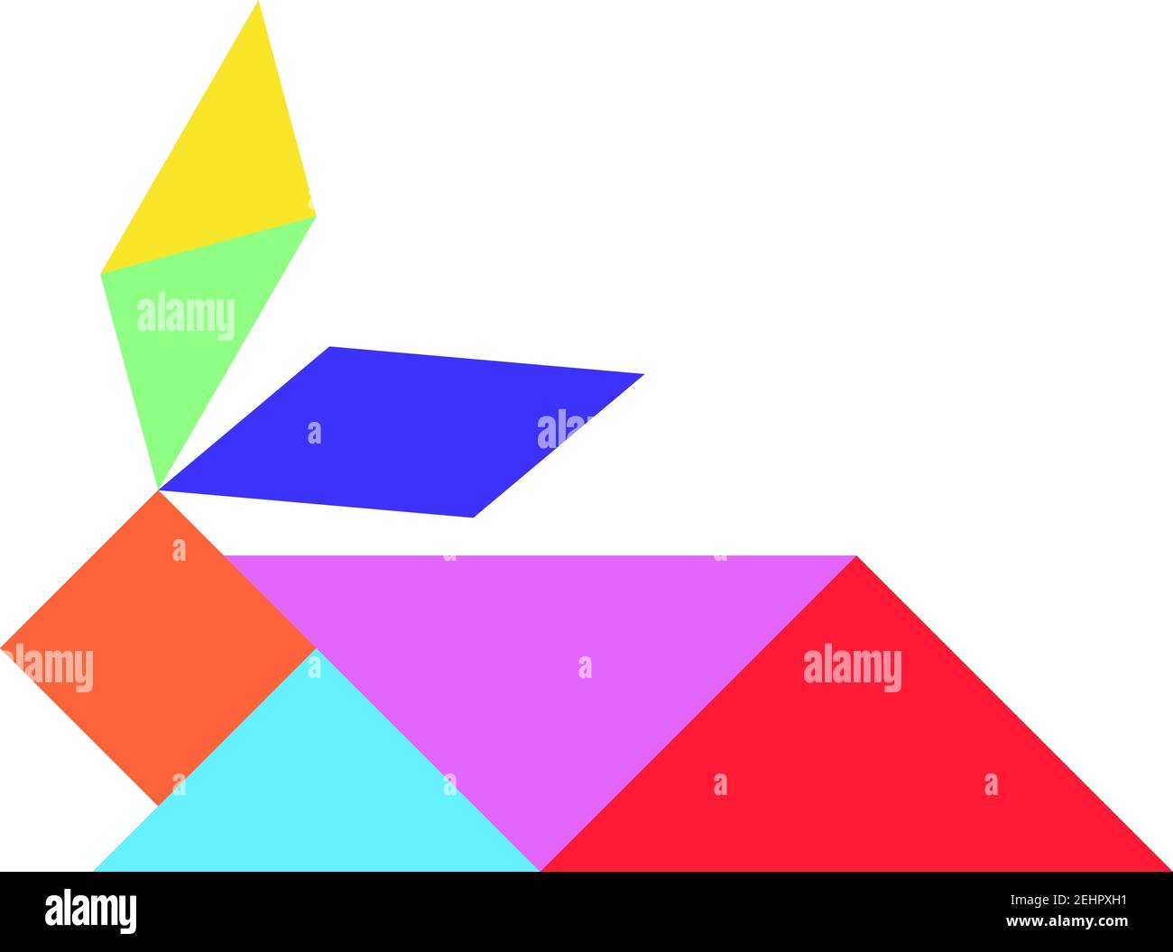 Tangram puzzle in rabbit shape on white background (Vector Stock Vector ...