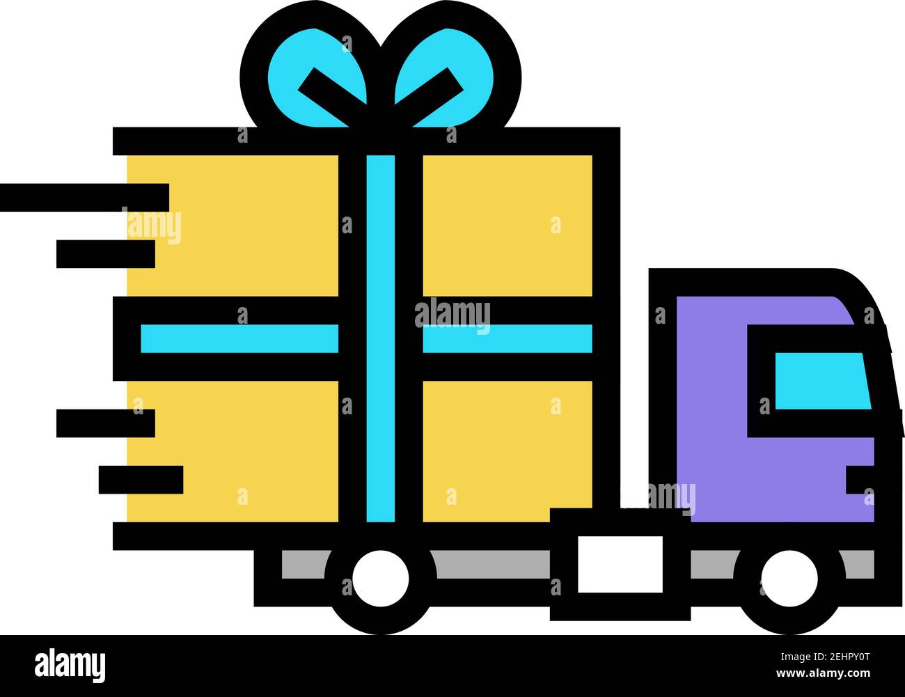 gift free shipping color icon vector illustration Stock Vector Image ...