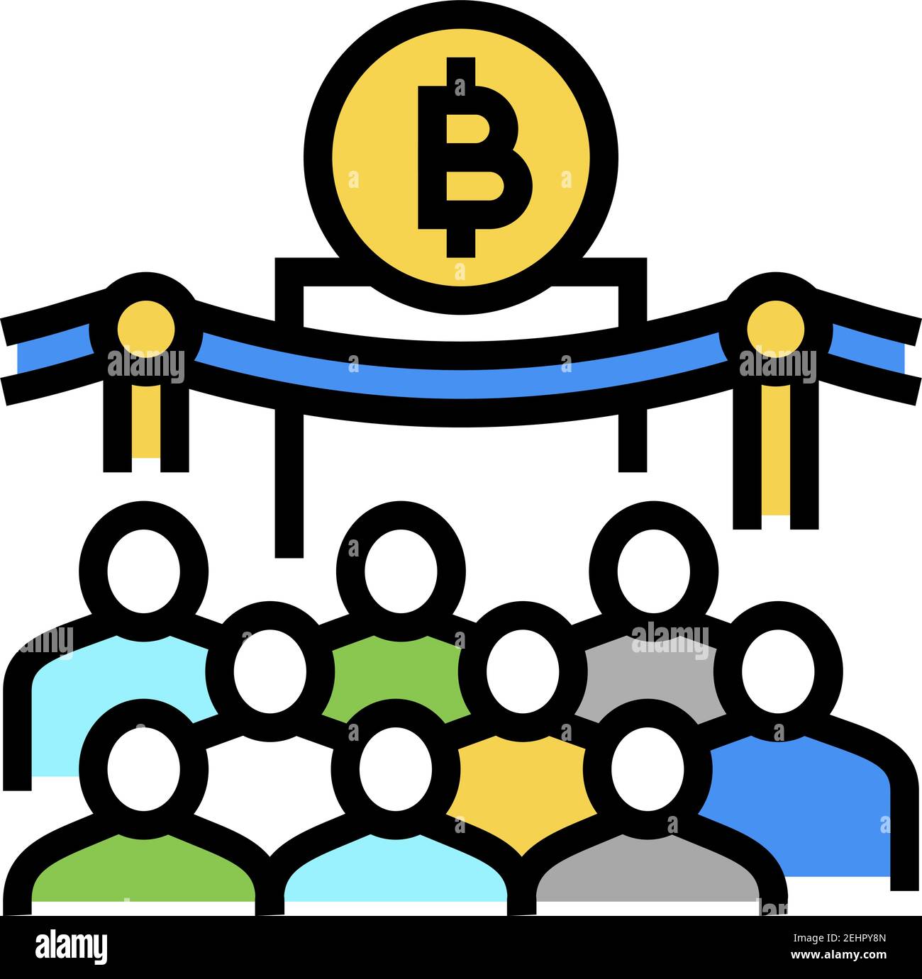 presentation bitcoin color icon vector illustration Stock Vector Image ...