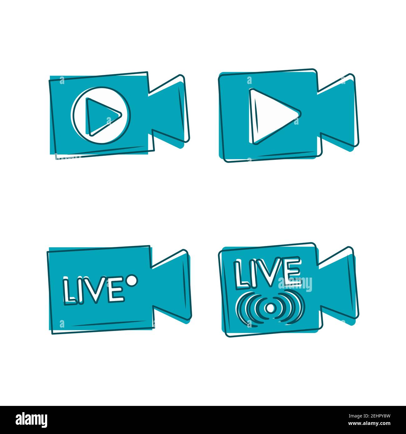 Live stream video icons Stock Vector Images - Alamy
