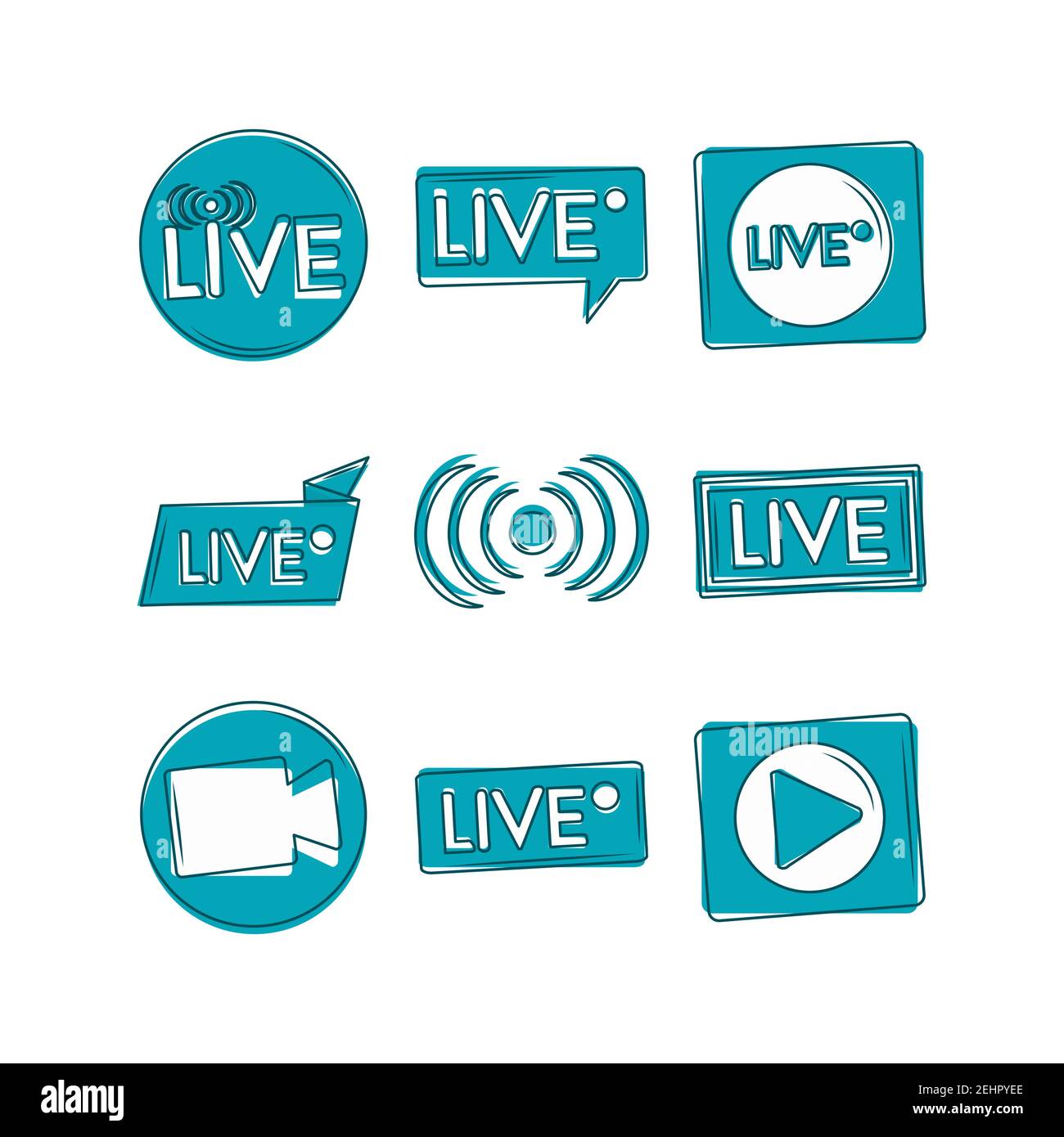 Live stream video icons Stock Vector Images - Alamy