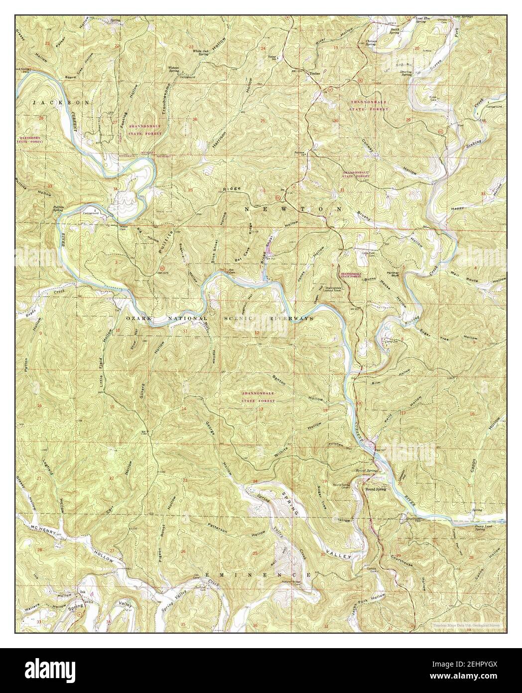 Round Spring, Missouri, map 1967, 1:24000, United States of America by ...