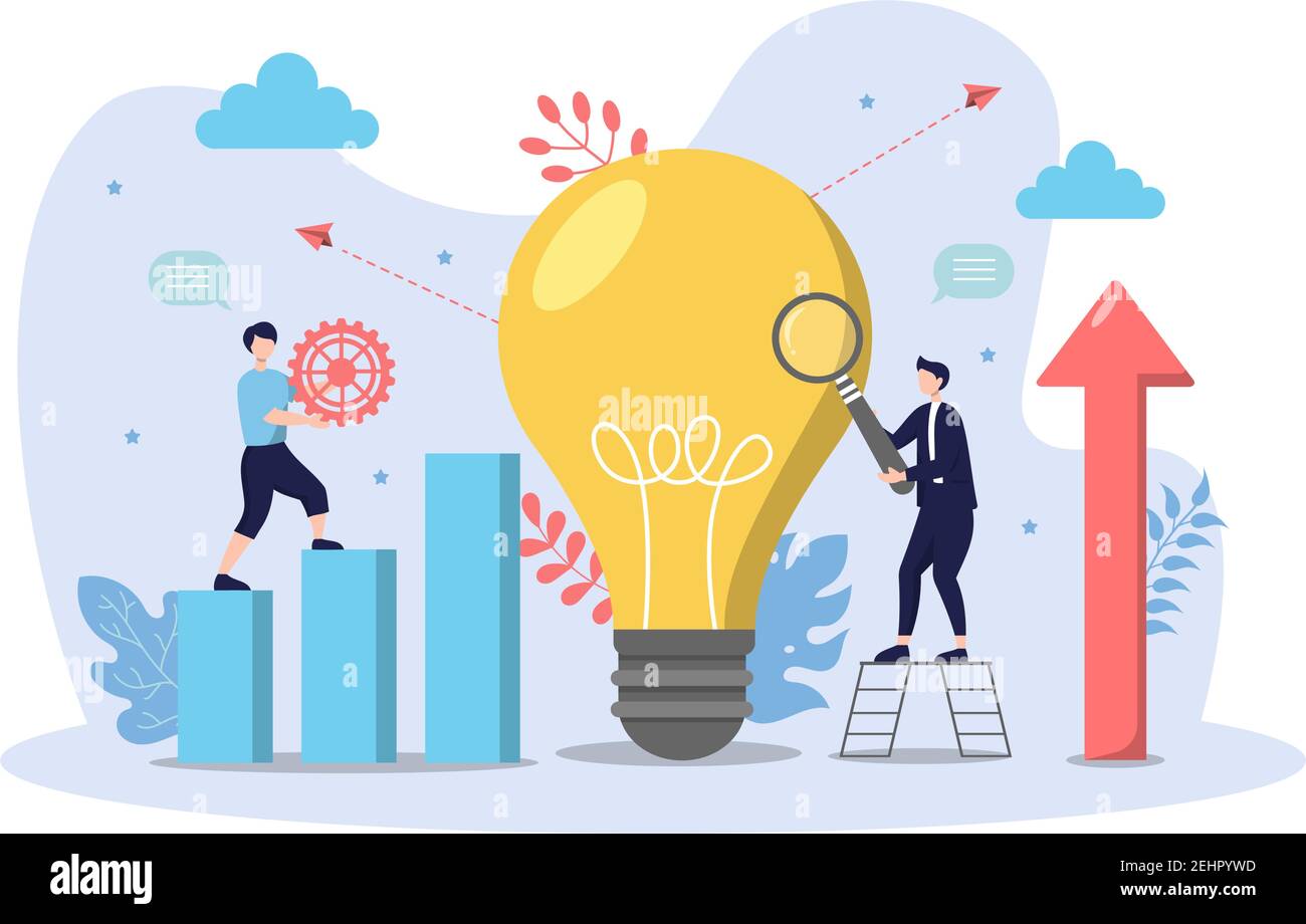 Startup Flat Illustration of business Development process, Innovation ...