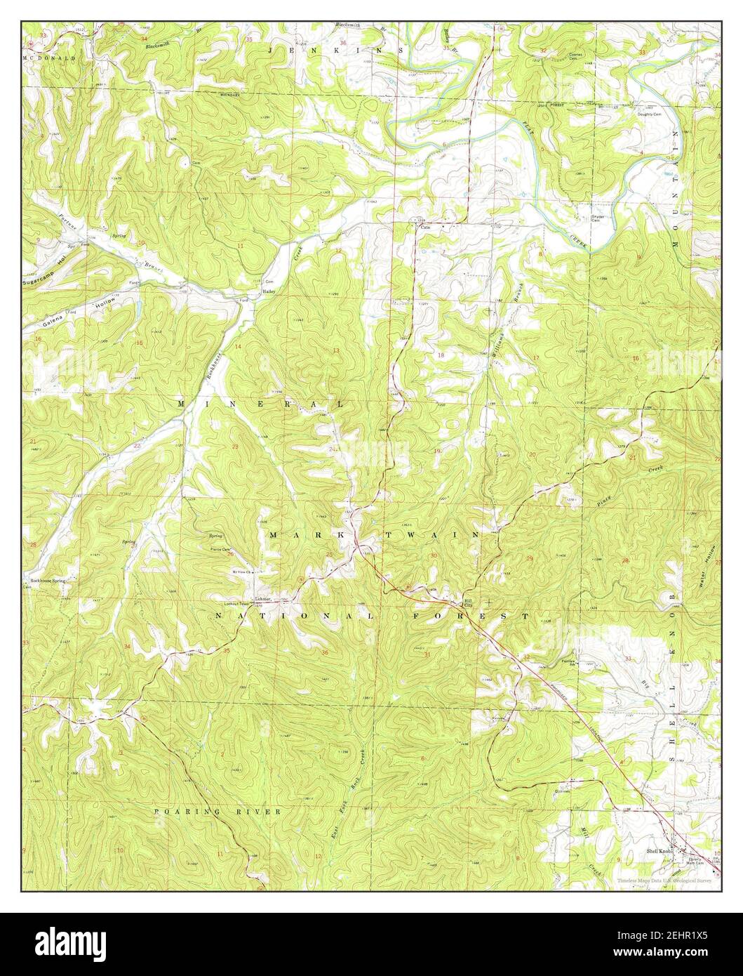 Shell Knob, Missouri, map 1974, 1:24000, United States of America by ...