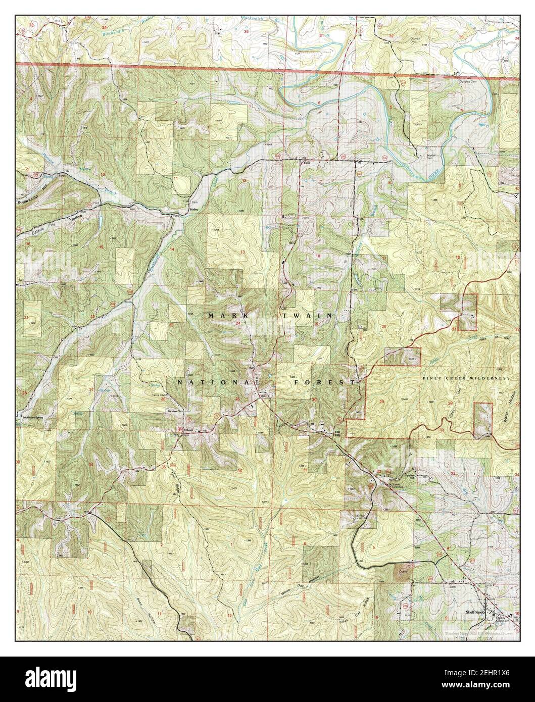 Shell Knob, Missouri, map 1999, 1:24000, United States of America by ...