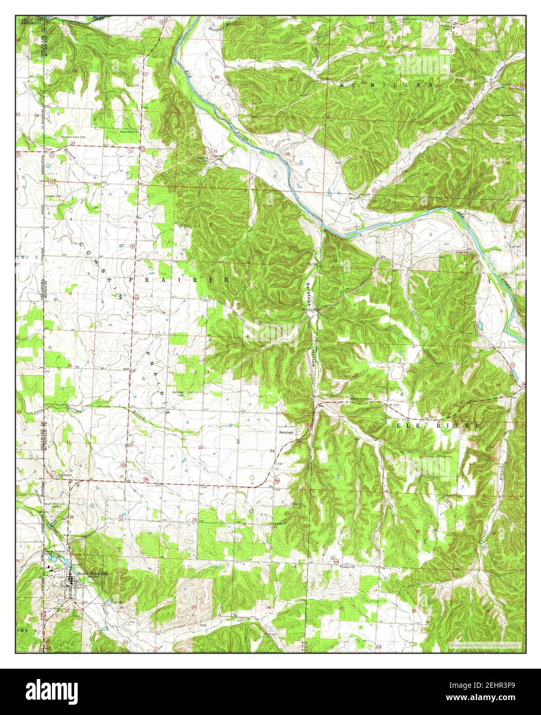 South West City, Missouri, map 1965, 1:24000, United States of America ...