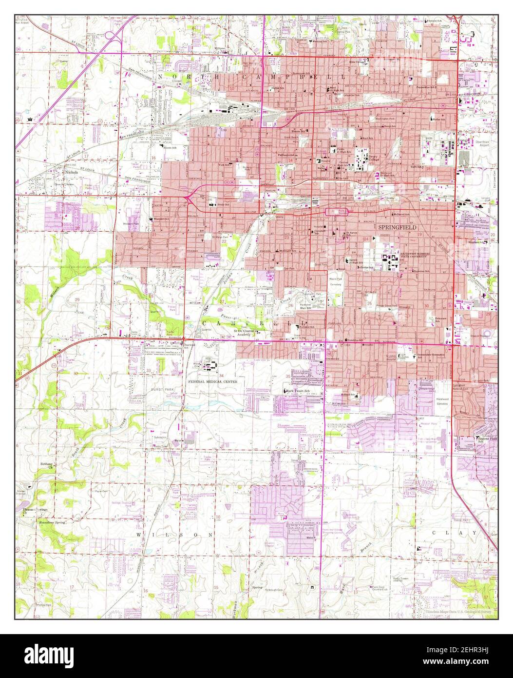 Springfield, Missouri, map 1960, 1:24000, United States of America by ... Springfield, Missouri, map 1960, 1:24000, United States of America by ...
