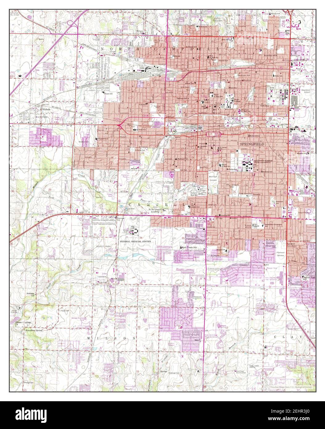 Springfield, Missouri, map 1960, 1:24000, United States of America by ...