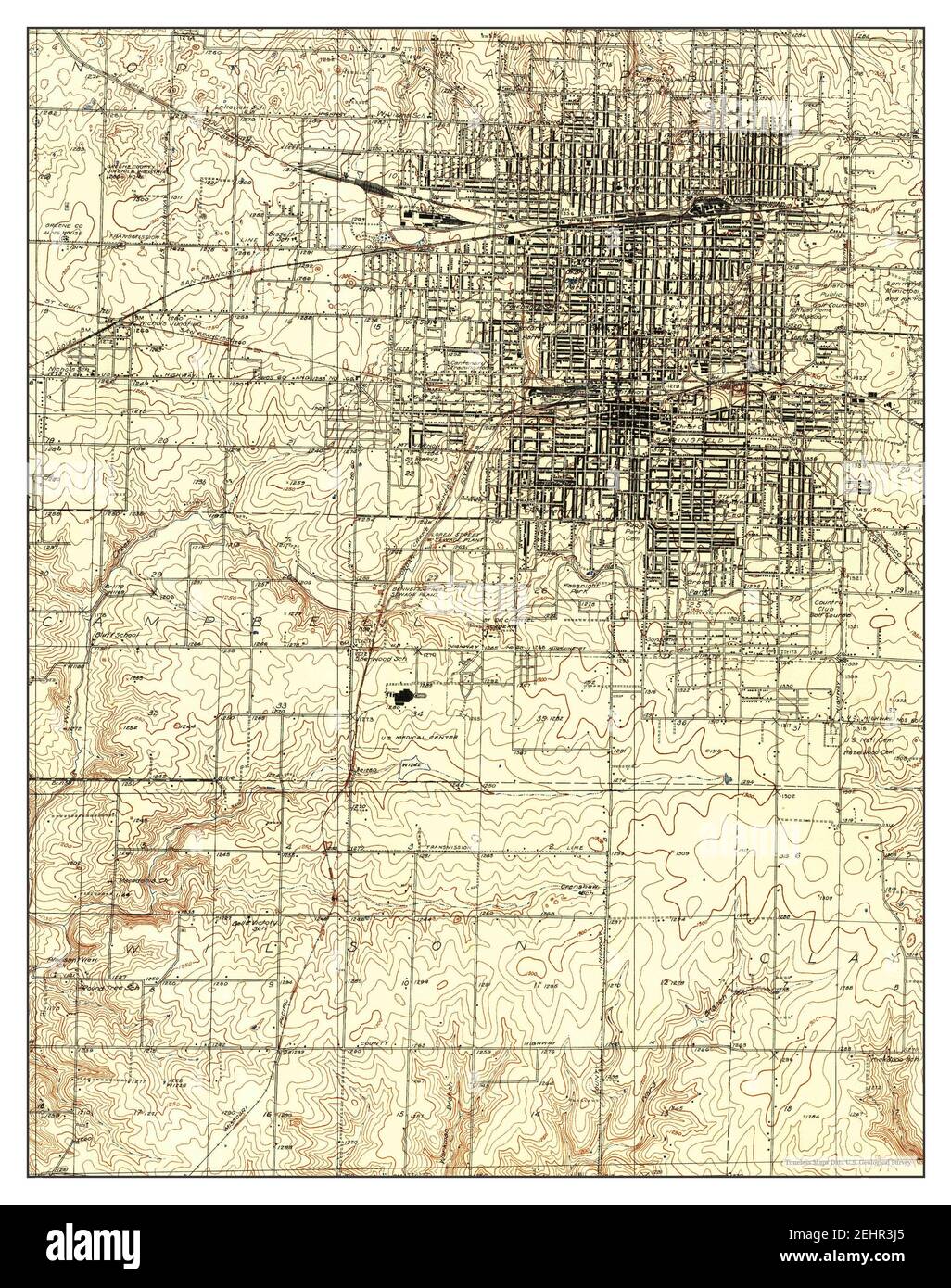 Springfield, Missouri, map 1935, 1:24000, United States of America by ...