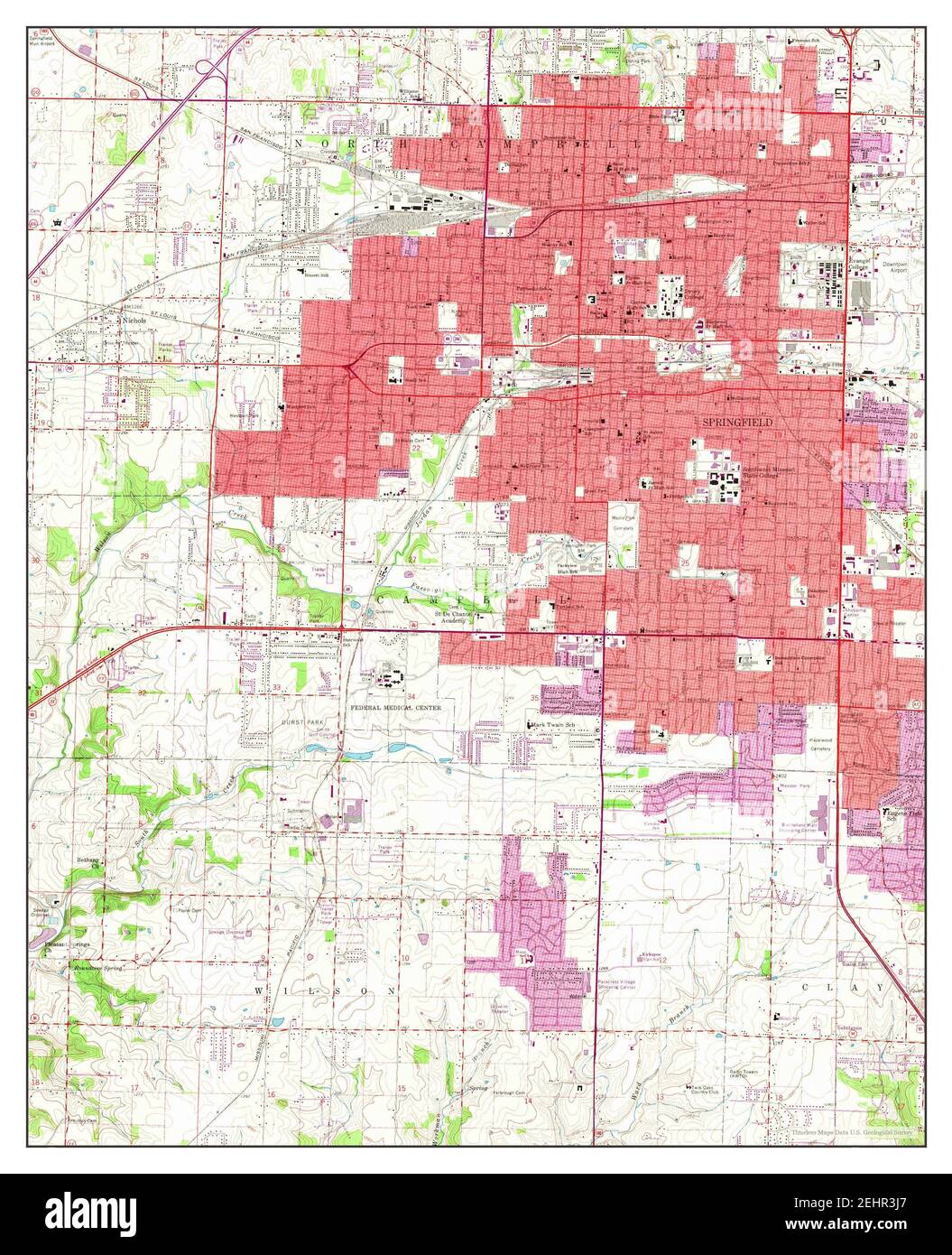 Springfield, Missouri, map 1960, 1:24000, United States of America by ...