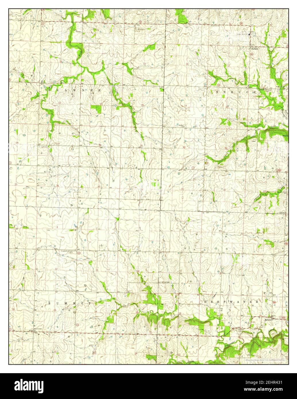 Spruce, Missouri, map 1961, 1:24000, United States of America by ...